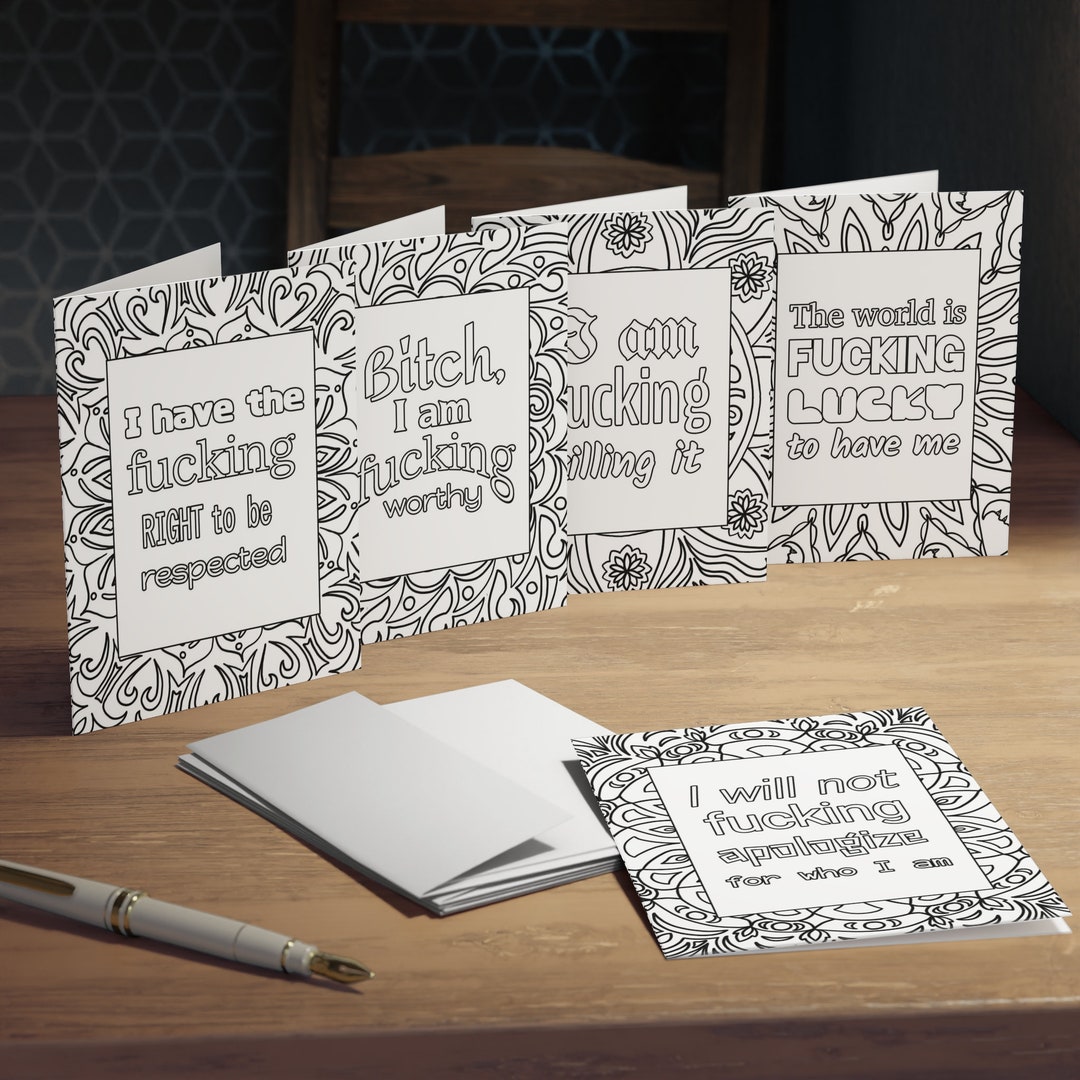 Sweary Design Set One Color Your Own Hand Drawn Mandala - Etsy