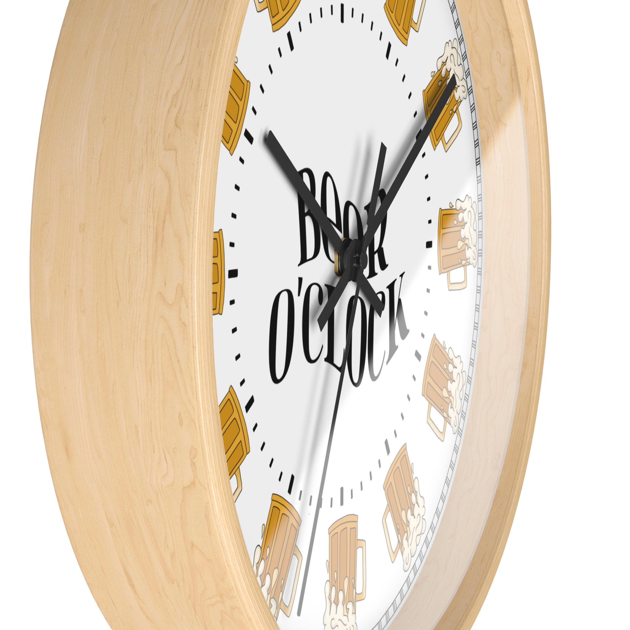 Beer O'clock Hand Drawn Beer Glass Beer Lovers Wall Clock 10 Inch Wall ...