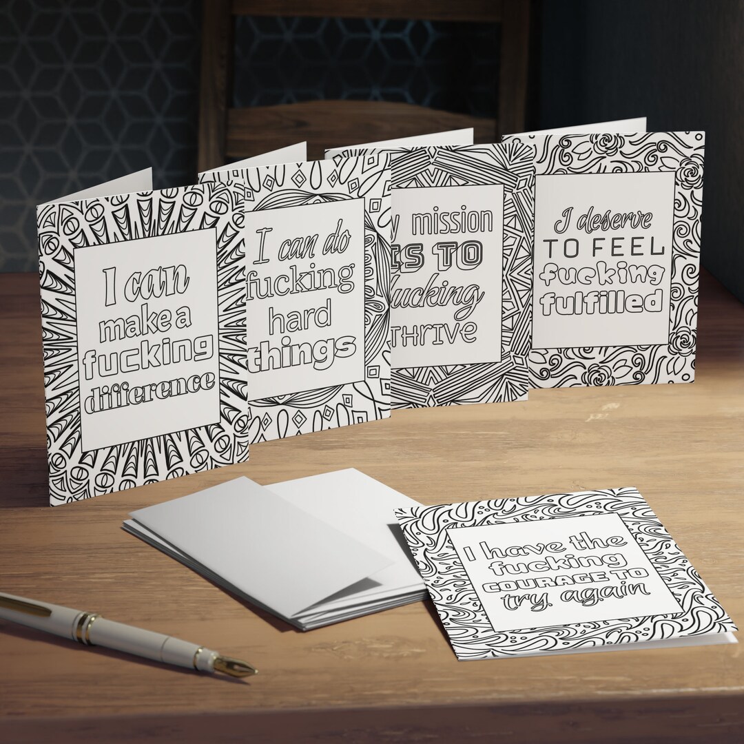 Sweary Design Set Three Color Your Own Hand Drawn Mandala - Etsy