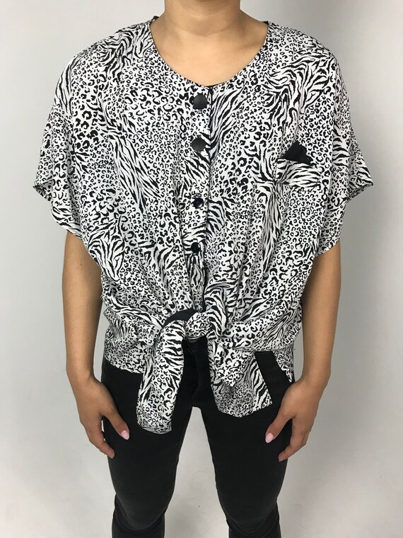 Vintage tie front oversized - Gem