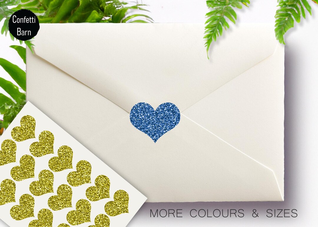 Glitter Heart Stickers, Valentine Stickers, Wedding Stickers, Removable ...