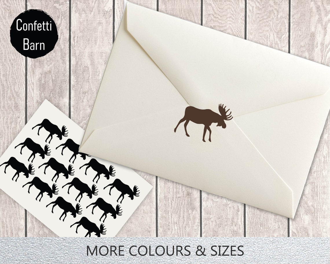 Moose Stickers Rustic Party Theme Lumberjack Baby Shower - Etsy