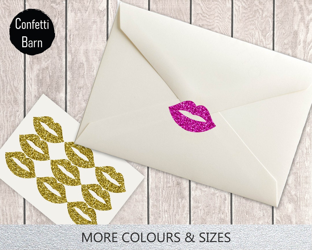 Glitter Lip Stickers Sealed With a Kiss Valentine's Day - Etsy