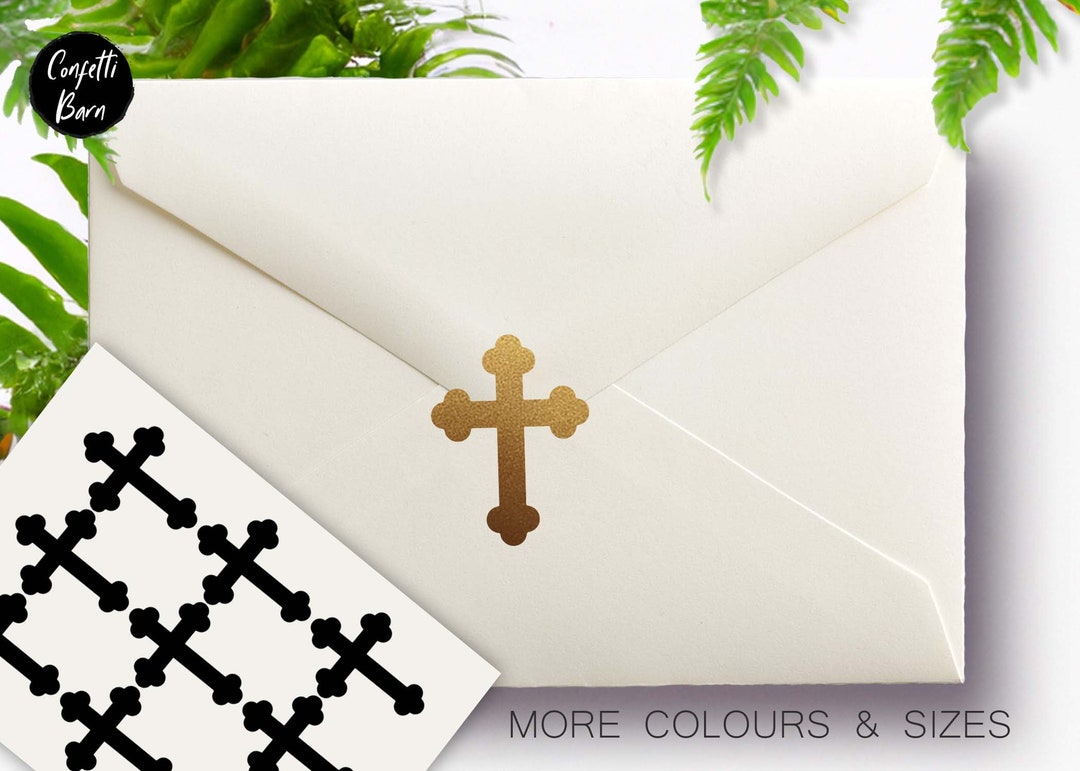 Cross Stickers, Budded Cross, Baptism, Christening, Wedding Stickers ...