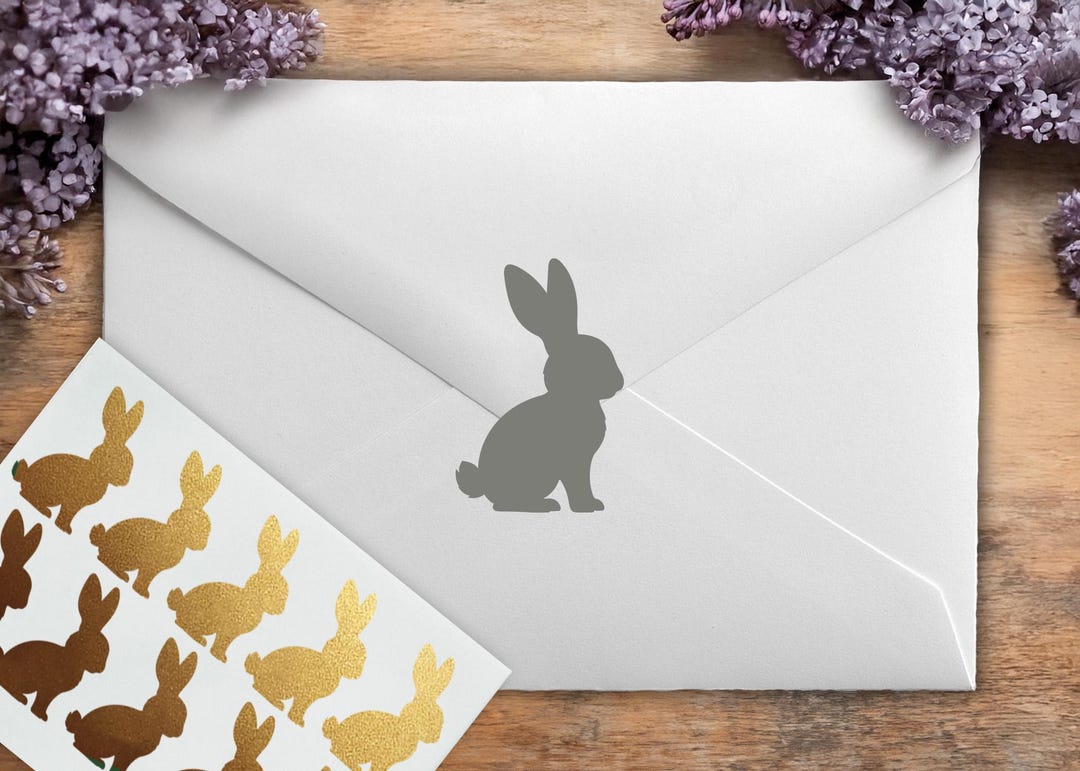 Bunny Stickers, Rabbit Envelope Seals, Peel and Stick Stationary Décor ...