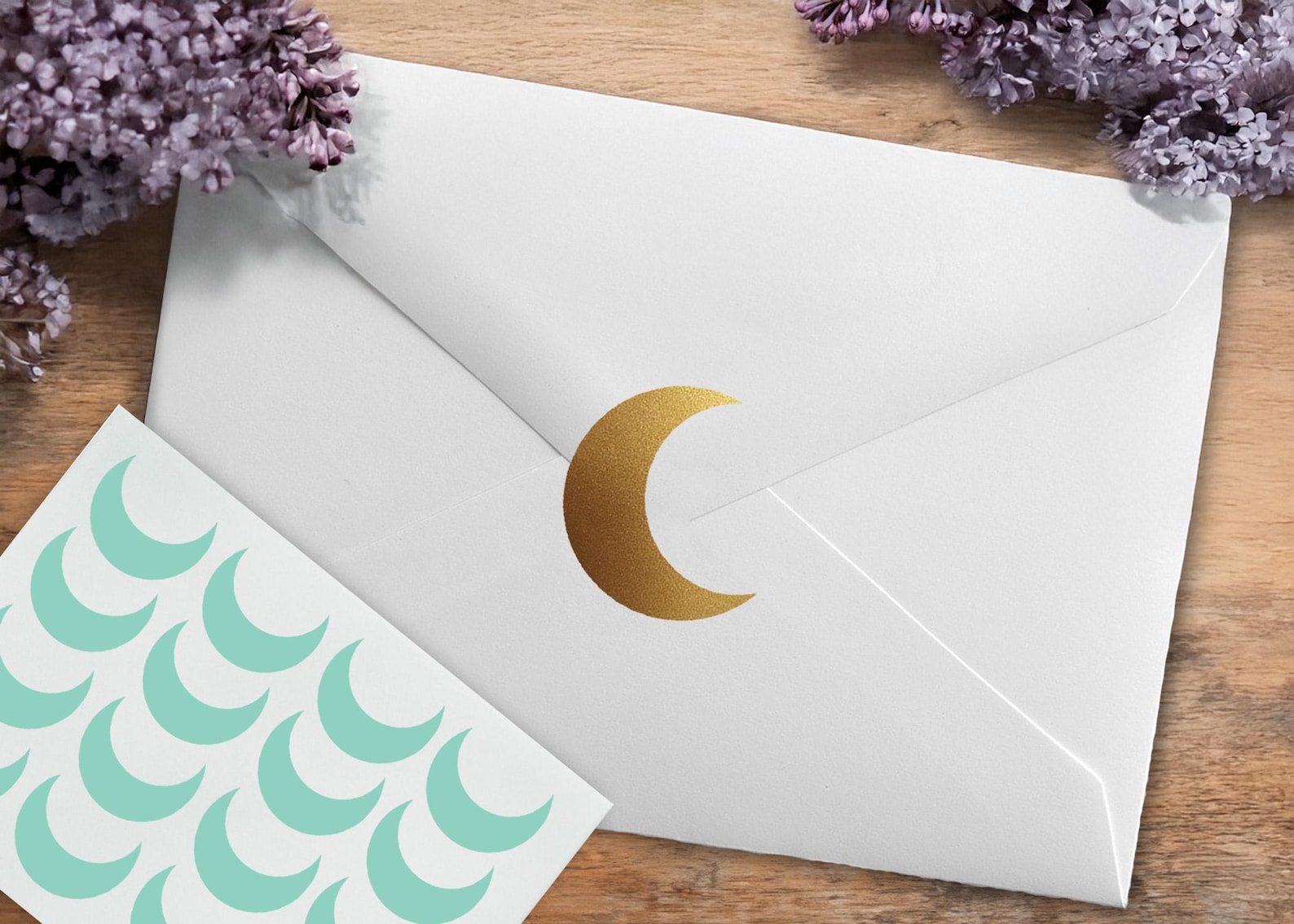 Crescent Moon Stickers, Moon Phase Stickers, Lunar Cycle, Wedding ...