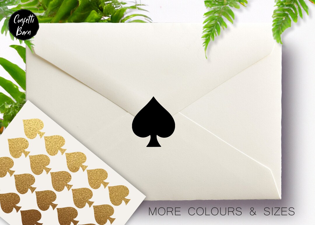 Spades Stickers, Card Suit Poker Vinyl Decal Envelope Stickers, Spades ...
