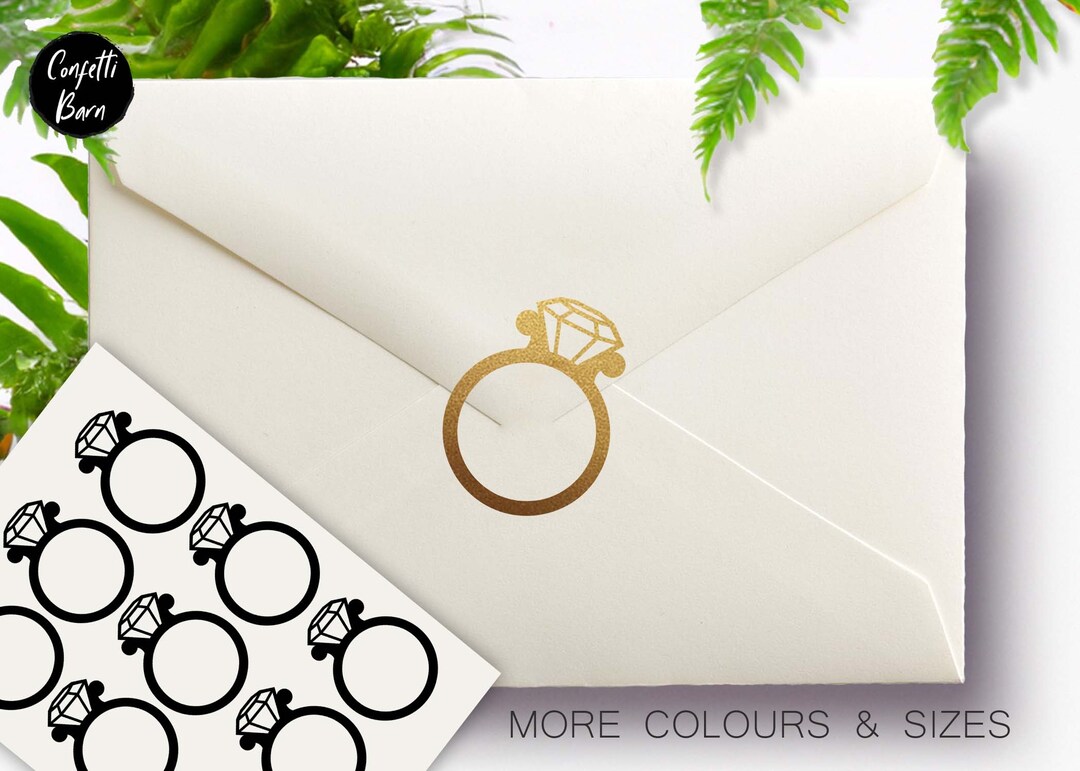 Diamond Ring Stickers, Engagement Stickers, Ring Sticker, Bridal Shower ...