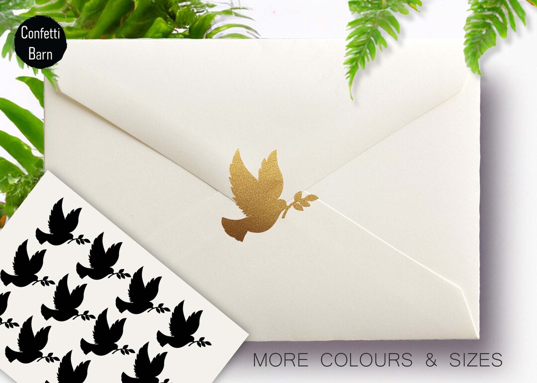 Dove Stickers, Flying Dove With Olive Branch, Baby Shower, Wedding ...