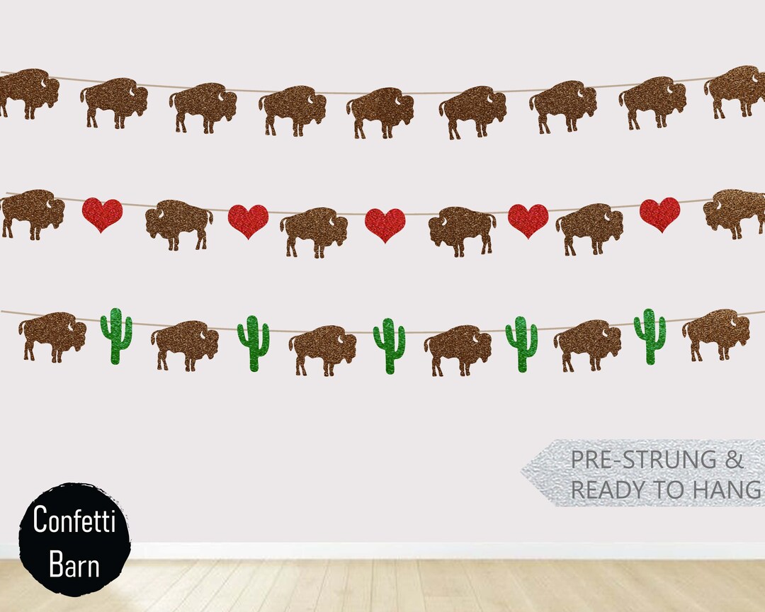 Buffalo Garland, Buffalo Theme, Bison Banner, American Buffalo Garland ...