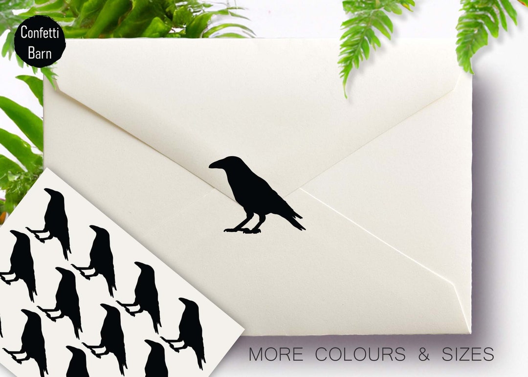 Raven Stickers, Black Bird Wedding Stickers, Crow Envelope Sealing ...