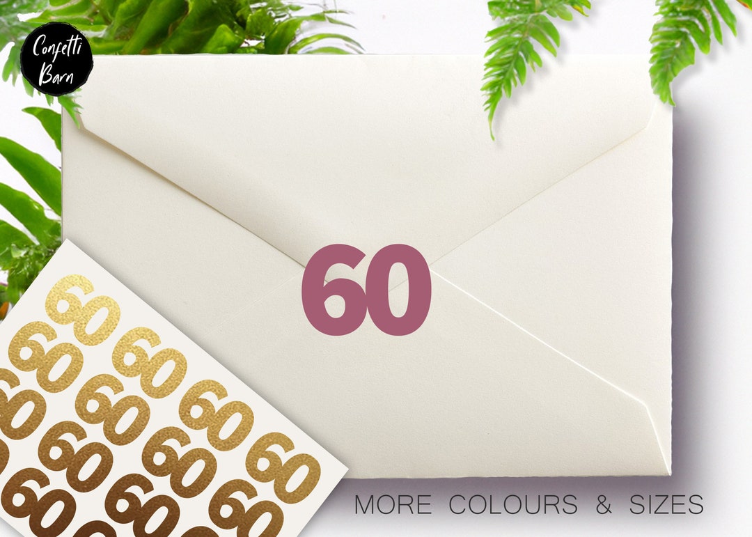 Number 60 Stickers, 60th Birthday Party, 60th Milestone Theme Party ...