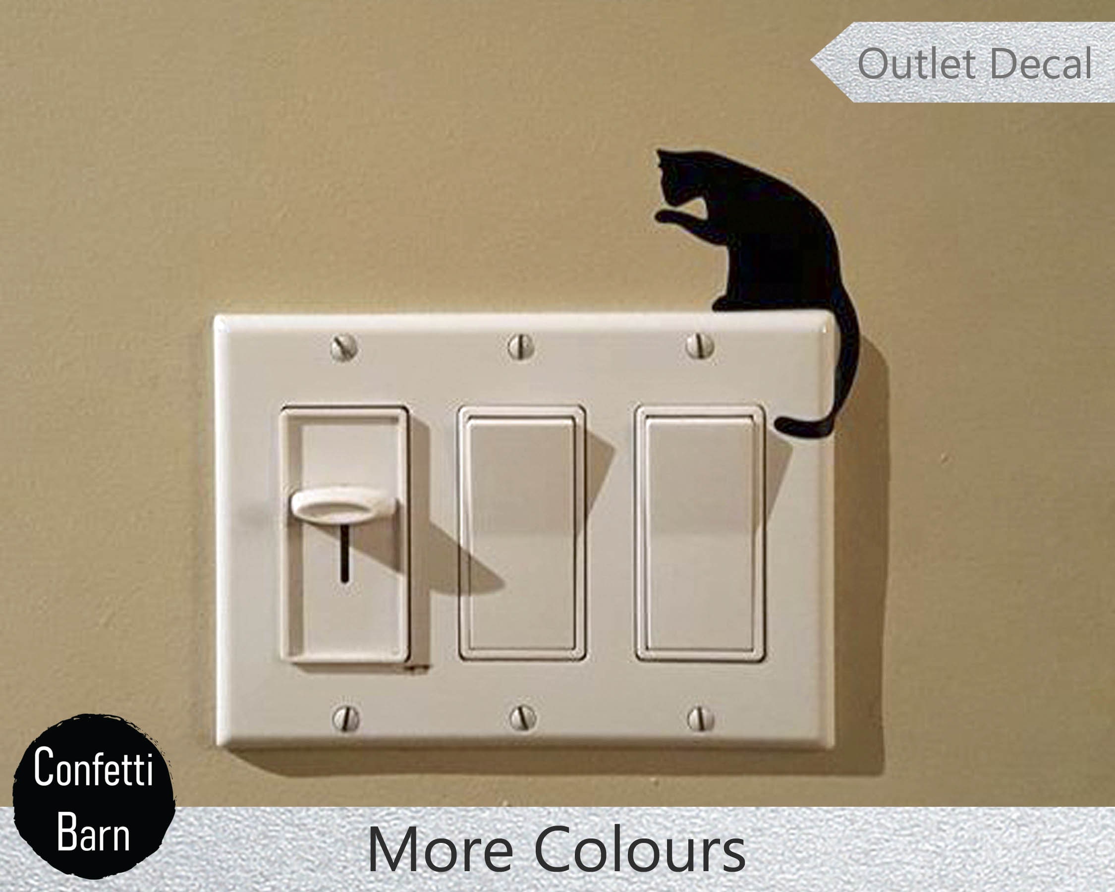 Cat Light Switch or Plug Outlet Decal Sitting Cat Cat Decal | Etsy