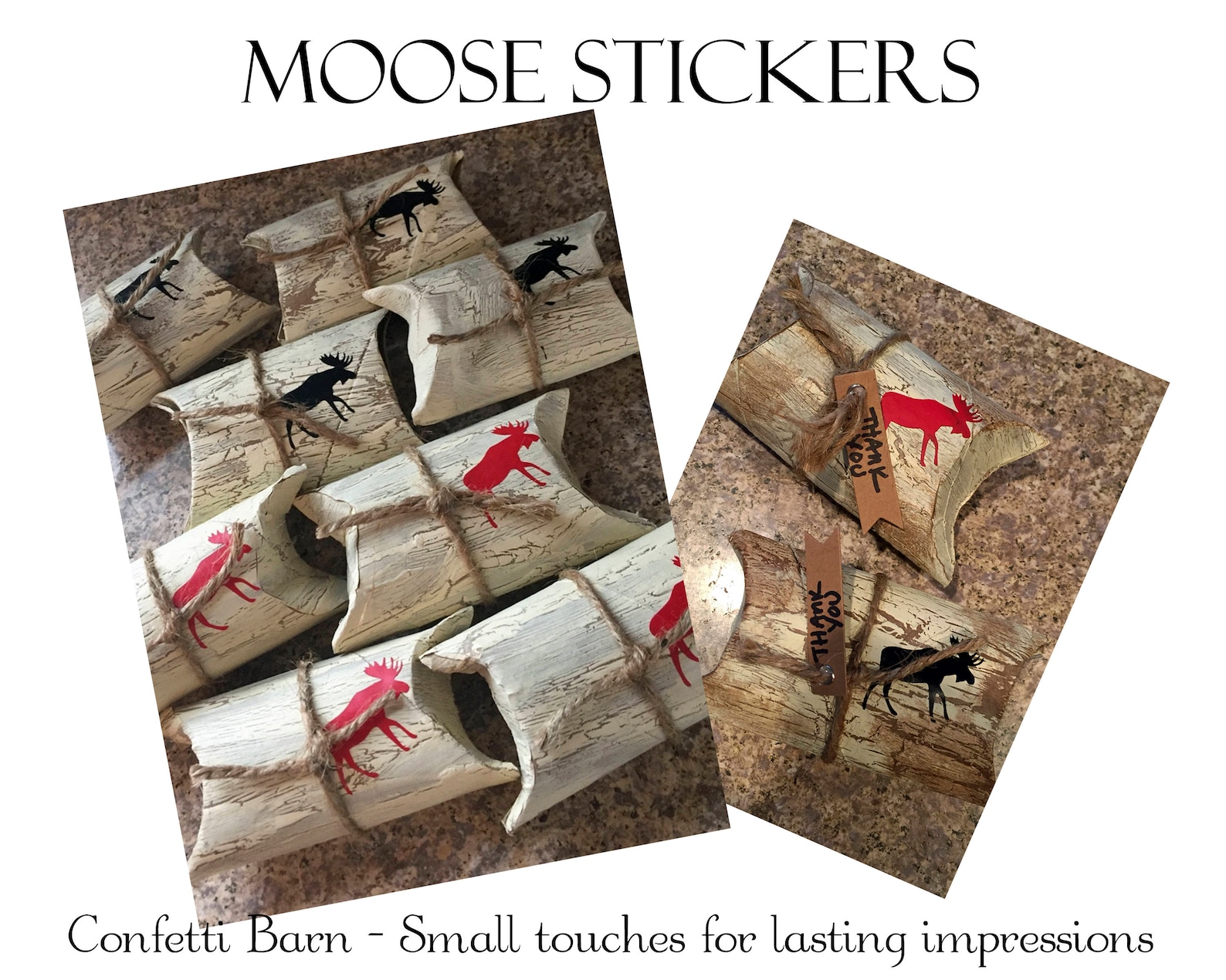 Moose Stickers Rustic Party Theme Lumberjack Baby Shower - Etsy