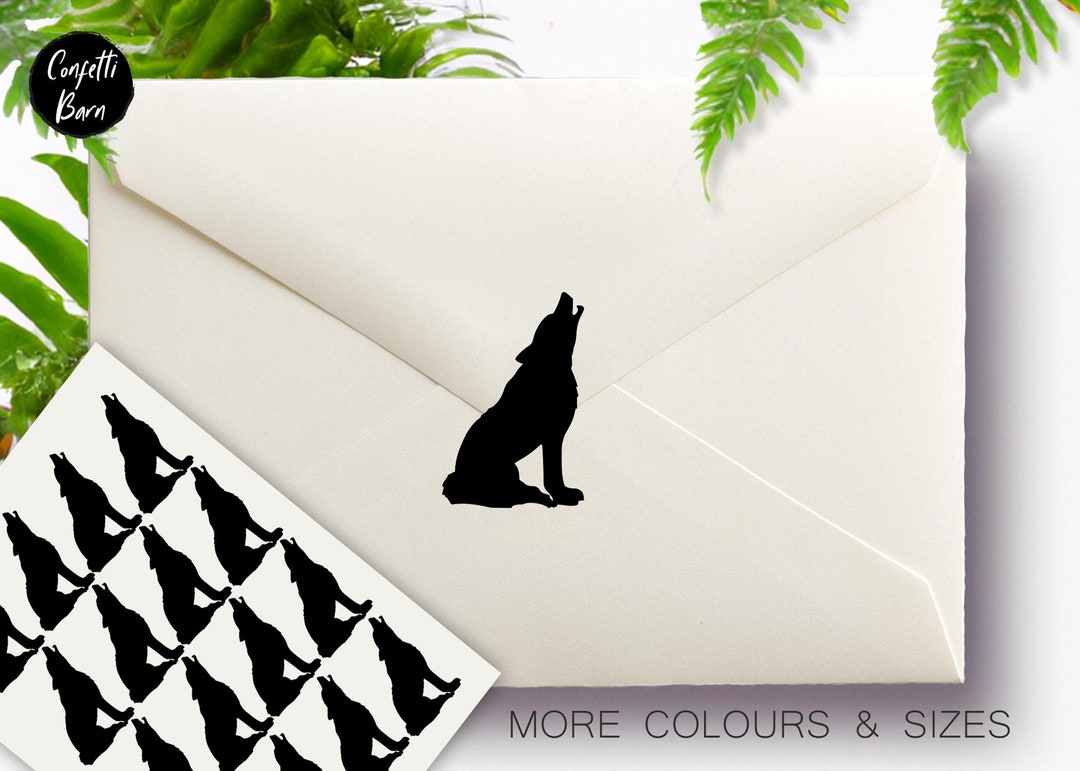 Howling Wolf Stickers, Wolf Party, Birthday Stickers, Party Invitation ...