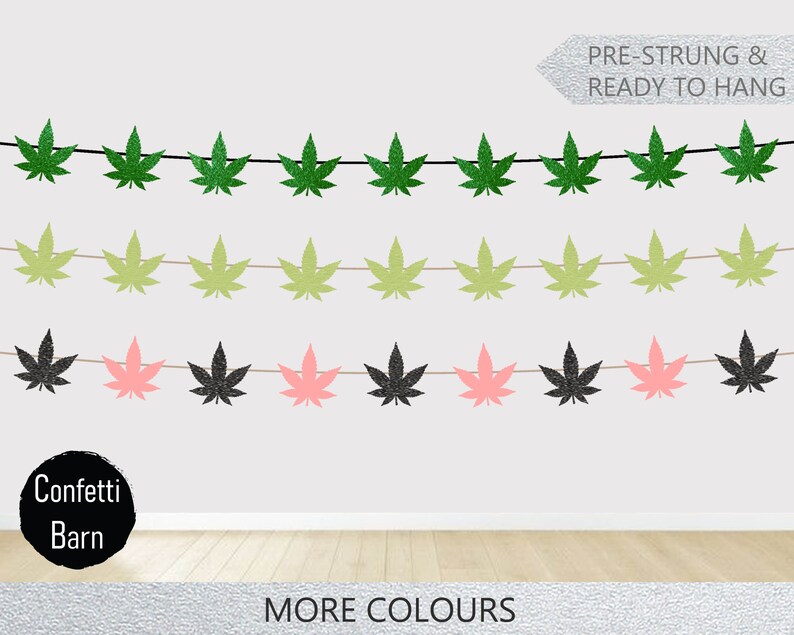 Cannabis Garland Weed Party Decoration Marijuana Leaf Party - Etsy
