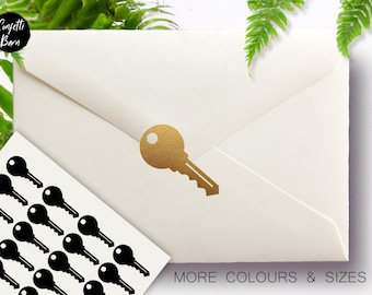 Key Stickers One Inch Round Seals - Etsy