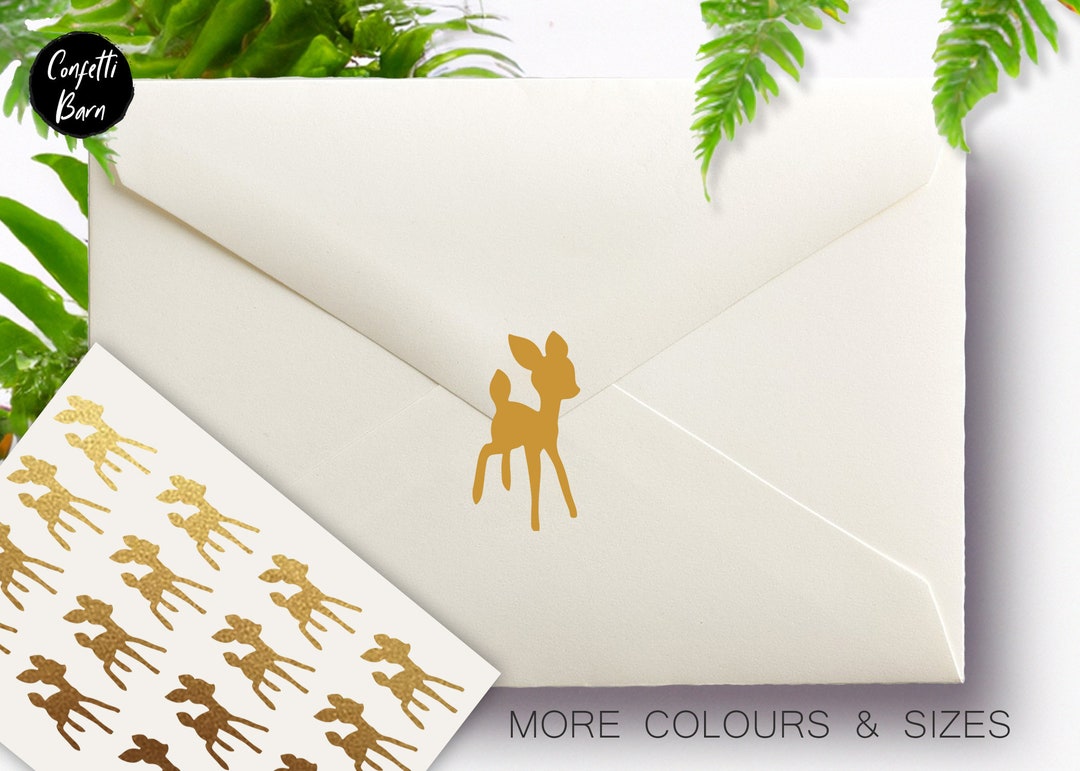 Fawn Stickers, Cute Baby Deer Baby Shower Invitation Envelope Seal ...