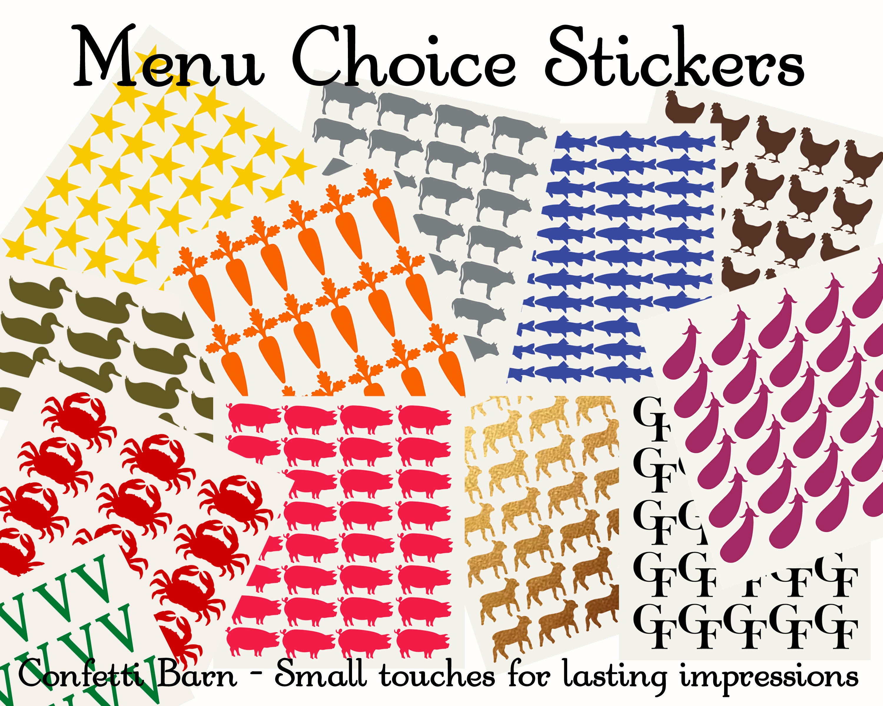 Meal Choice Stickers Menu Selection Stickers 20 pieces per | Etsy