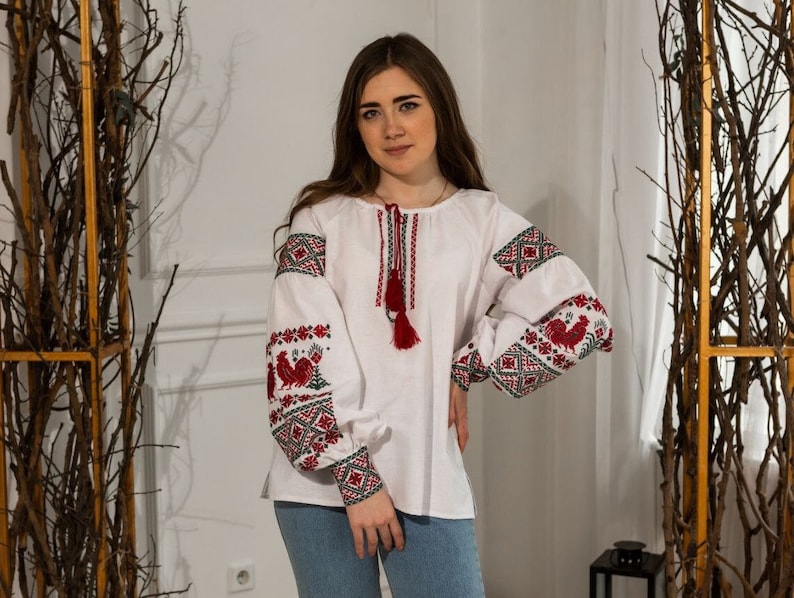 Ukraine Linen Blouse, Slavic Blouse, Ukraine T Shirt, Christmas Gift ...