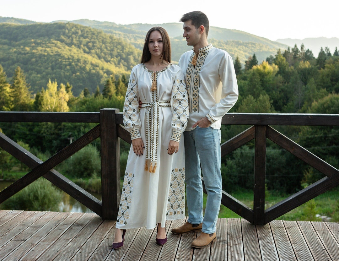 Vyshyvanka Set, Linen Shirt Men, Ukraine Dress, Custom Embroidery ...