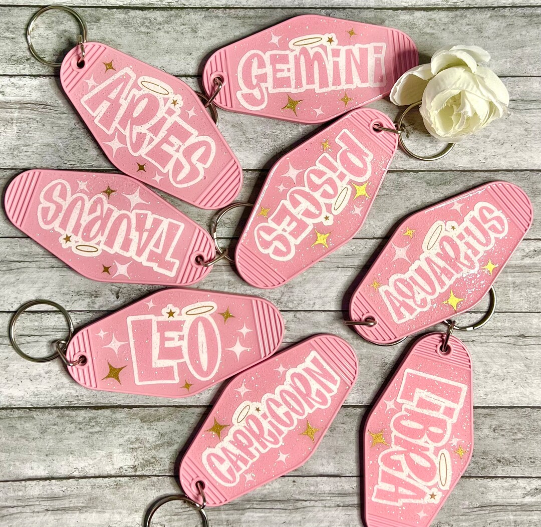 Zodiac Sign Keychain | Motel Keychain | Funky Keychain | Retro Keychain ...