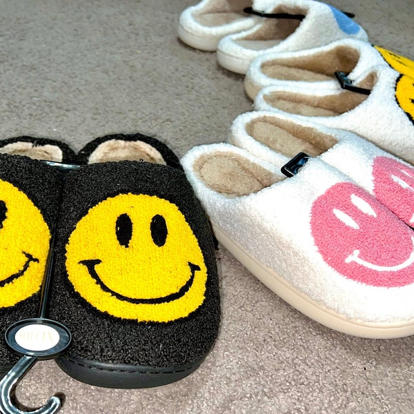 Smiley Face Slippers - Etsy