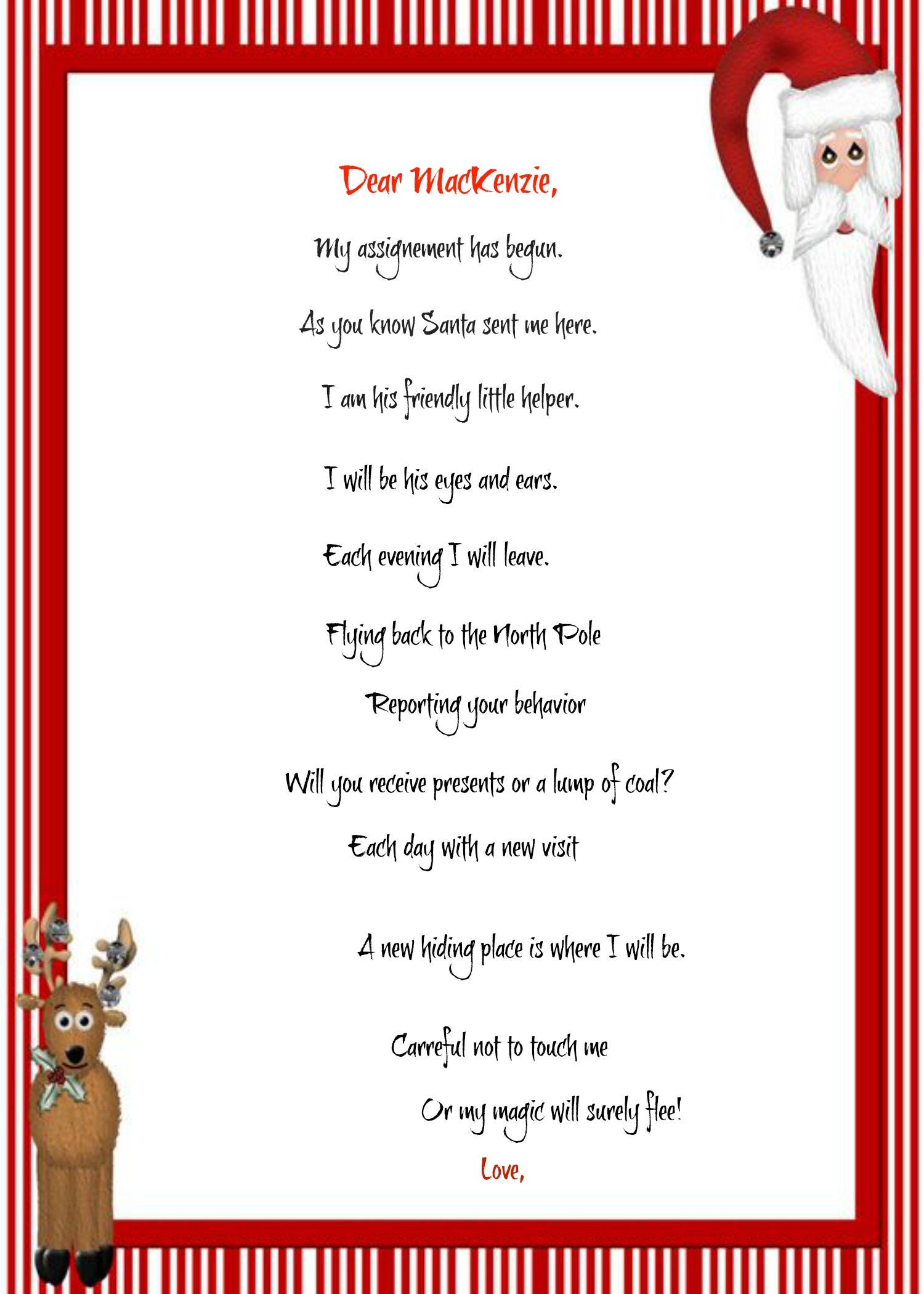 Personalized Elf Welcome Letter Printable Christmas Elf - Etsy