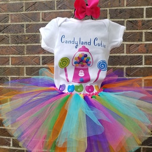 Candyland Tutu Set, Lollipop Tutu, Candyland Birthday Outfit, Rainbow ...