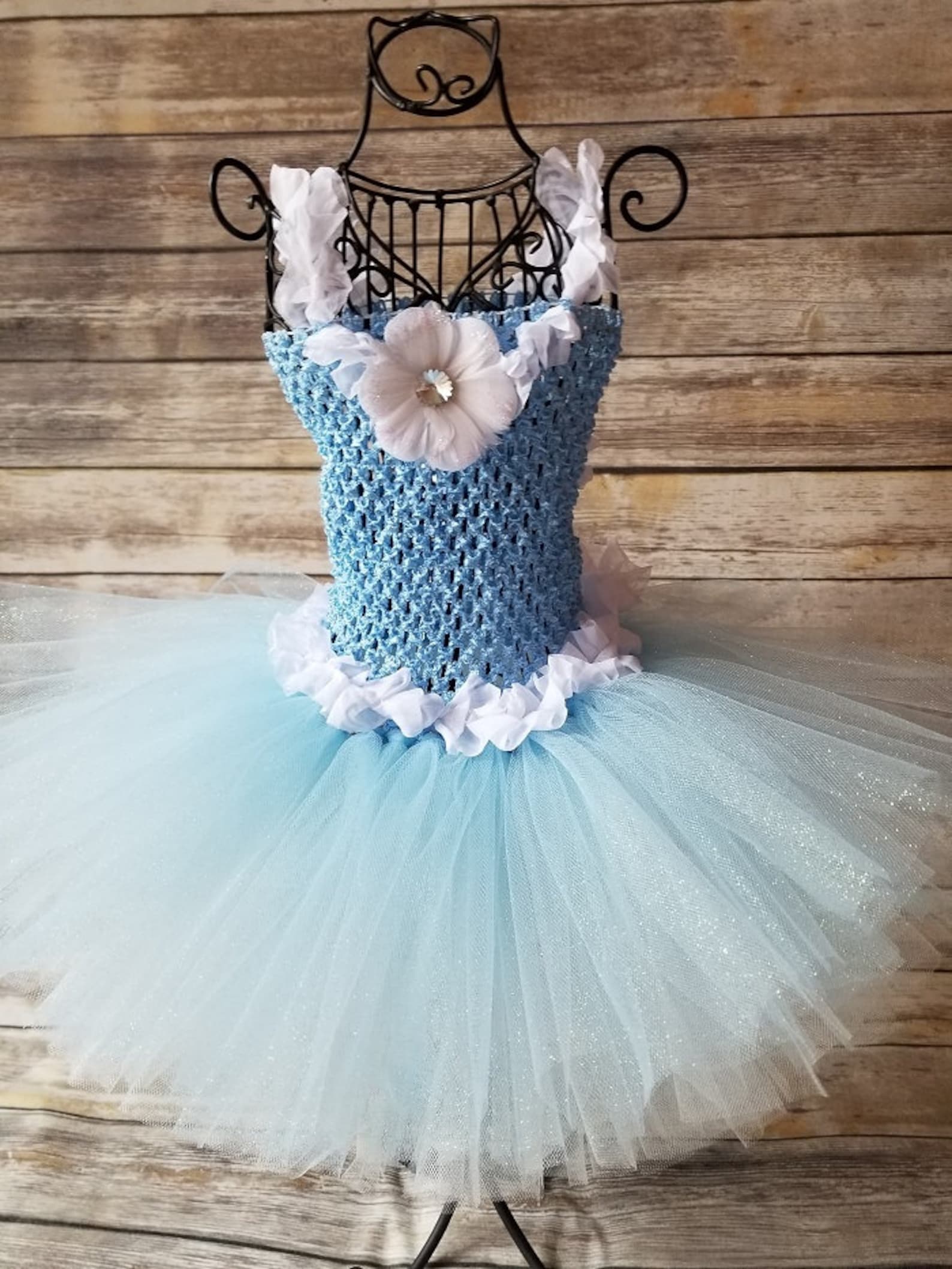 Light Blue and White Tutu Dress, Birthday Dress, Photo Prop, Light Blue ...