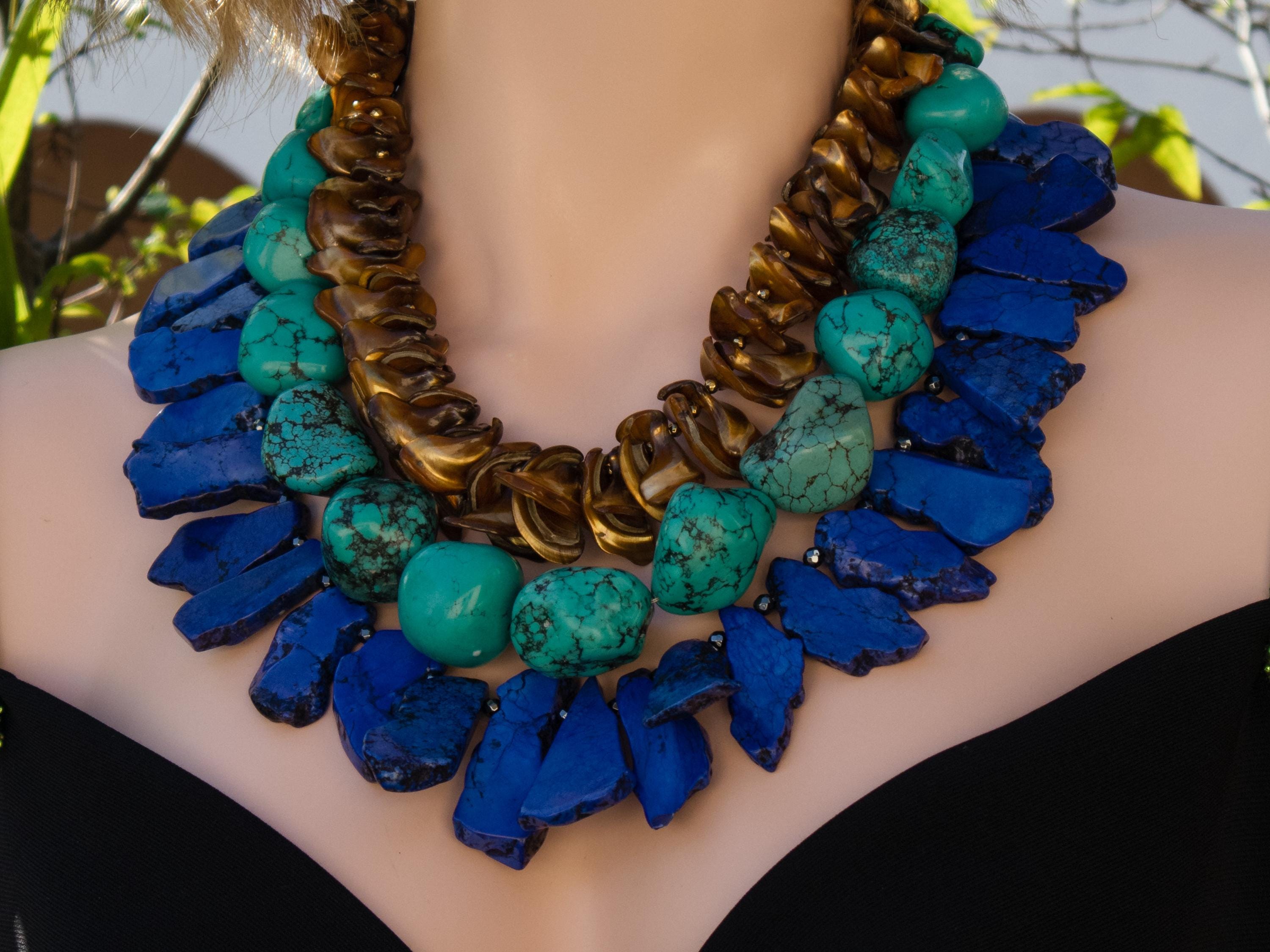 Oversized Necklace, Chunky Bead Necklace for Women, Large Statement ...