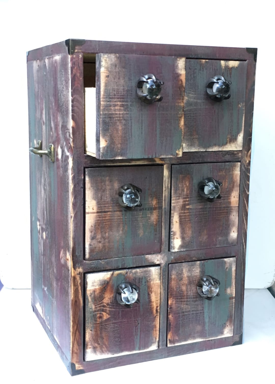 Rustic Wood 6 Drawer Storage Organizer - Etsy