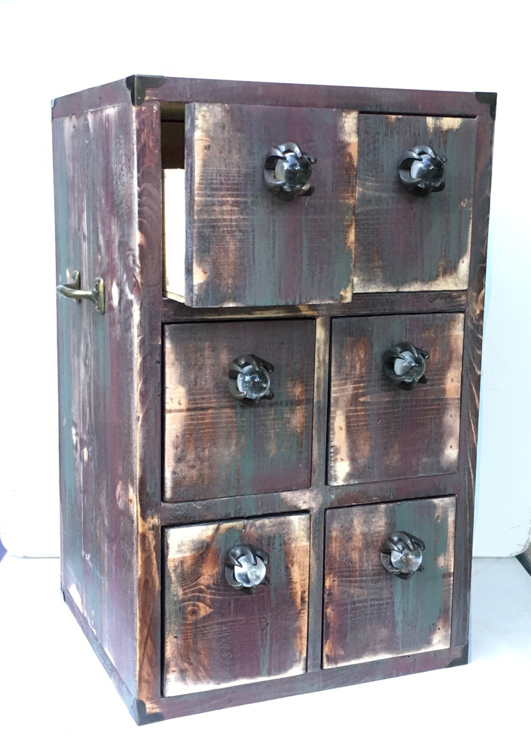 Rustic Wood 6 Drawer Storage Organizer - Etsy