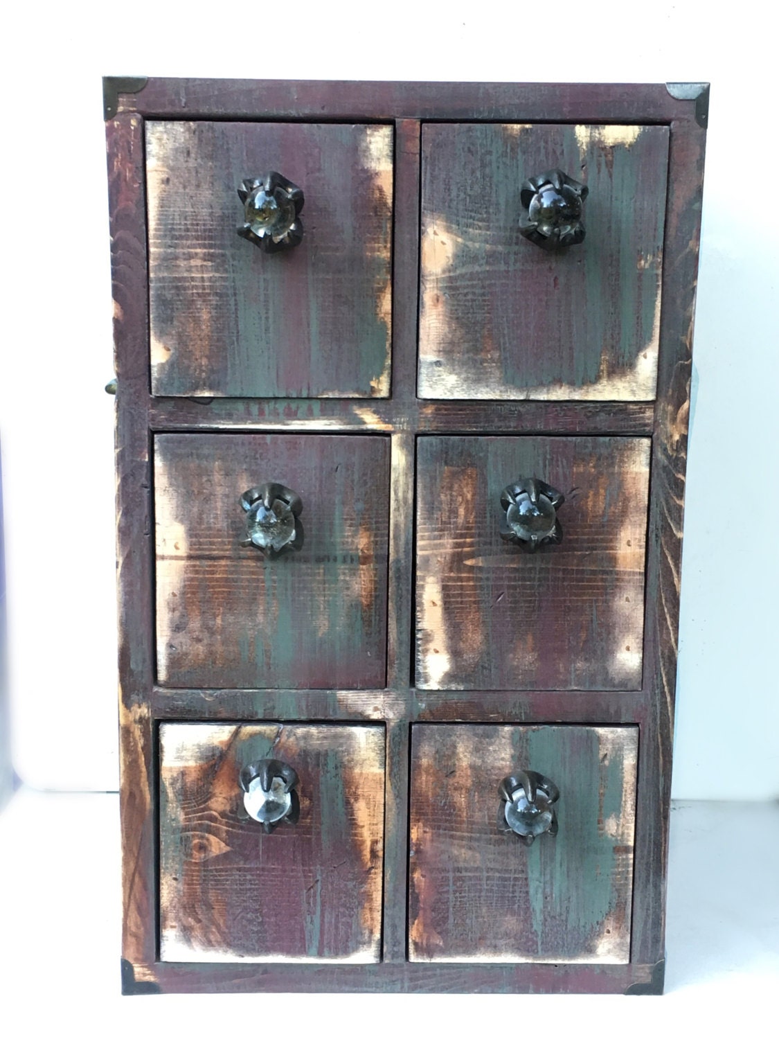 Rustic Wood 6 Drawer Storage Organizer - Etsy