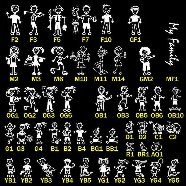 Stick Figures Car Decals - Etsy