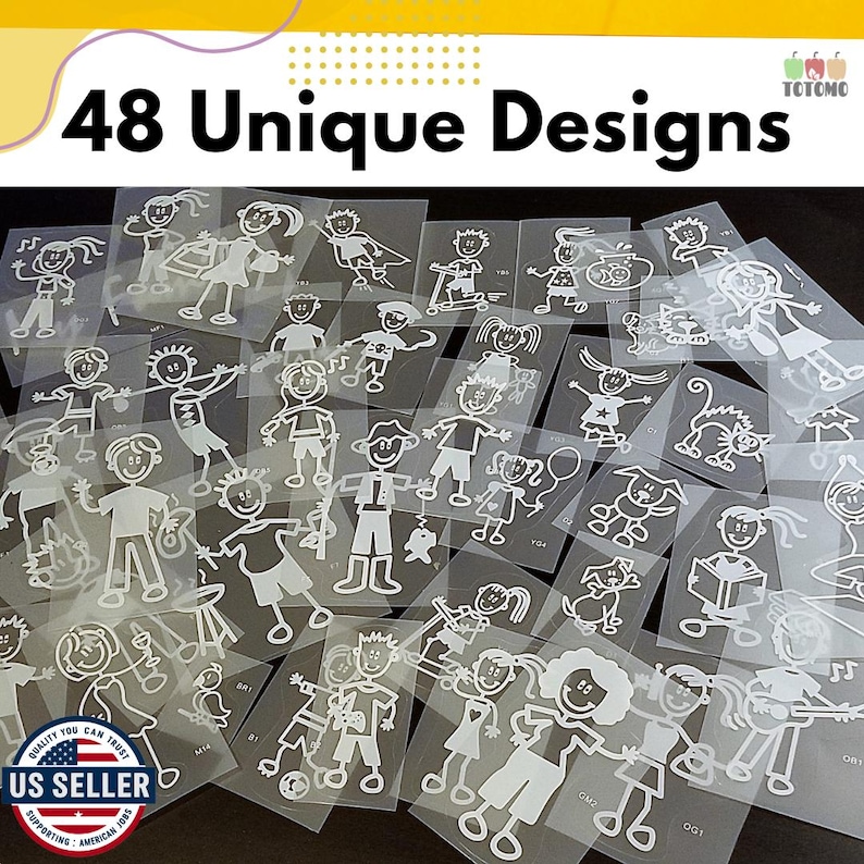 TOTOMO Build Your Family Sticker Decal for Car Window & Bumper, Pet Dog ...
