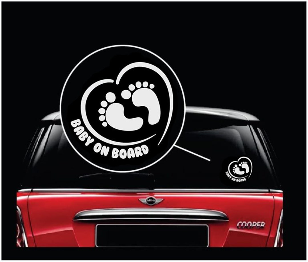 Baby on Board Car Decal – Footprint Heart Safety Sticker - Etsy