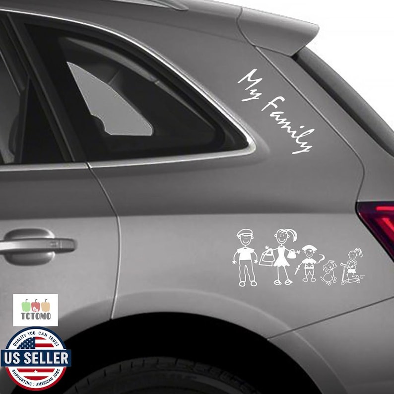 TOTOMO Build Your Family Sticker Decal for Car Window & Bumper, Pet Dog ...