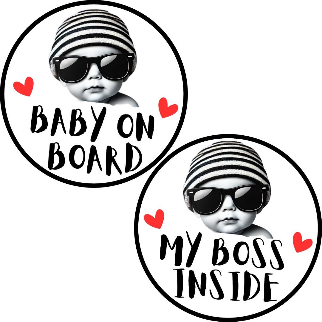 Funny Baby on Board Car Decal Set, Durable Vinyl Safety Stickers - Etsy