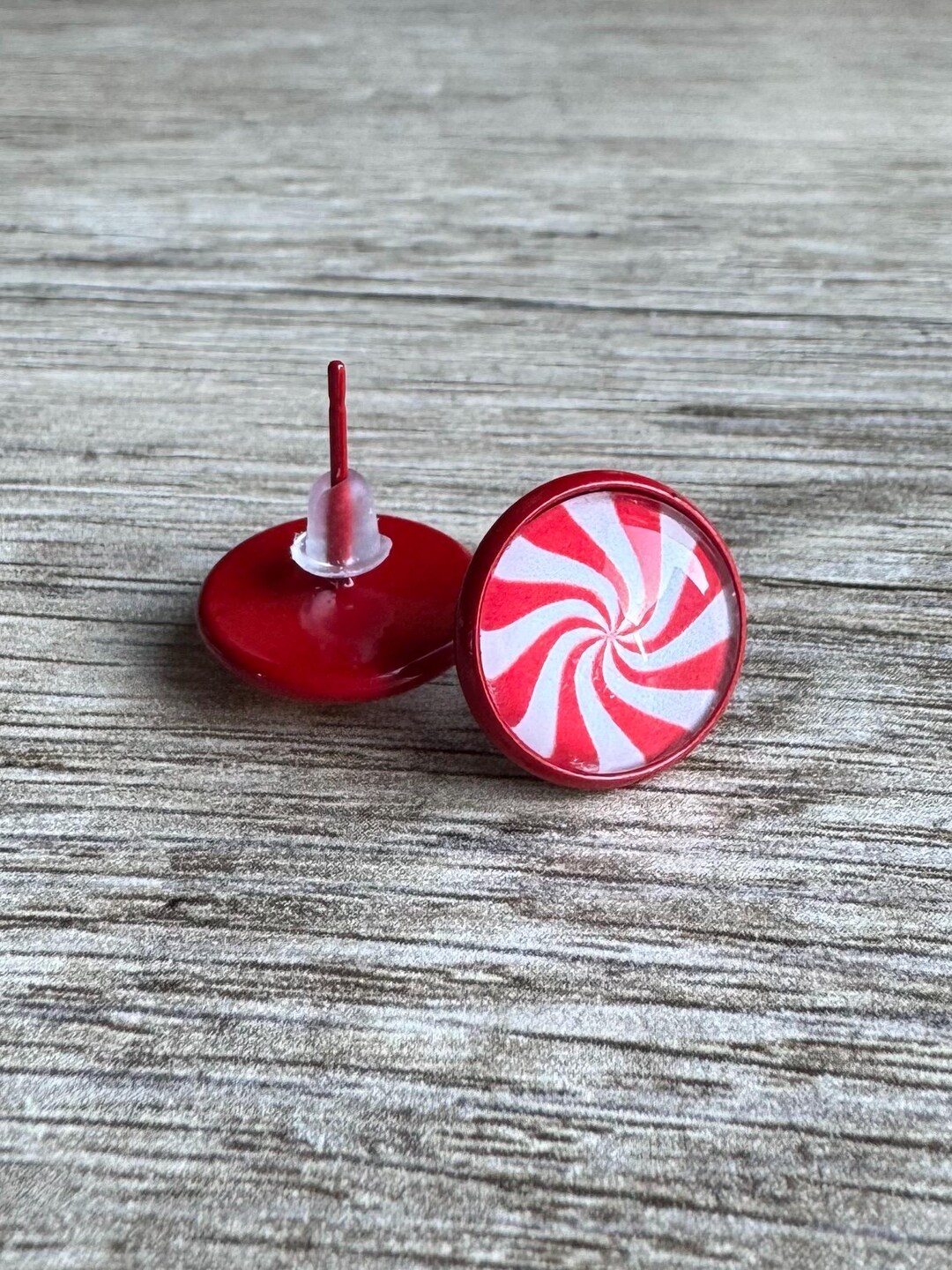 Peppermint Swirl, Stocking Stuffer, Christmas Gifts, Cute Earring Studs ...