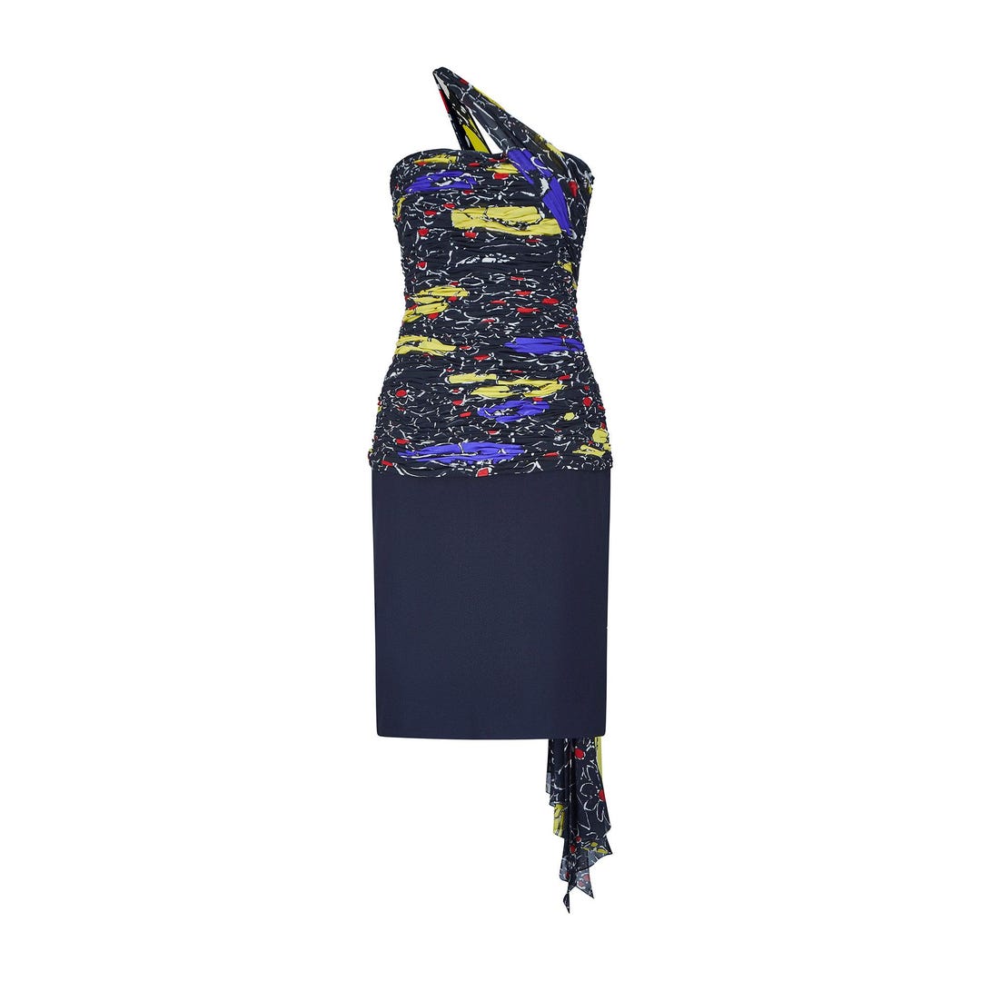 1985 Runway Documented Valentino Strapless Silk and Crepe Dress - Etsy