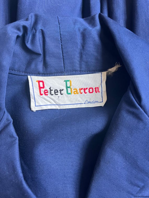 1960s Peter Barron French Blue Cotton Shirt Dress - Gem