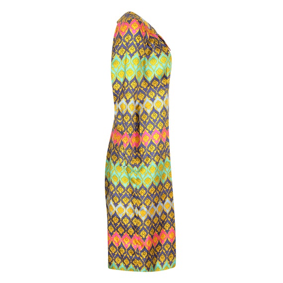 1960s Lachasse Bee Pattern Silk Dress - Gem