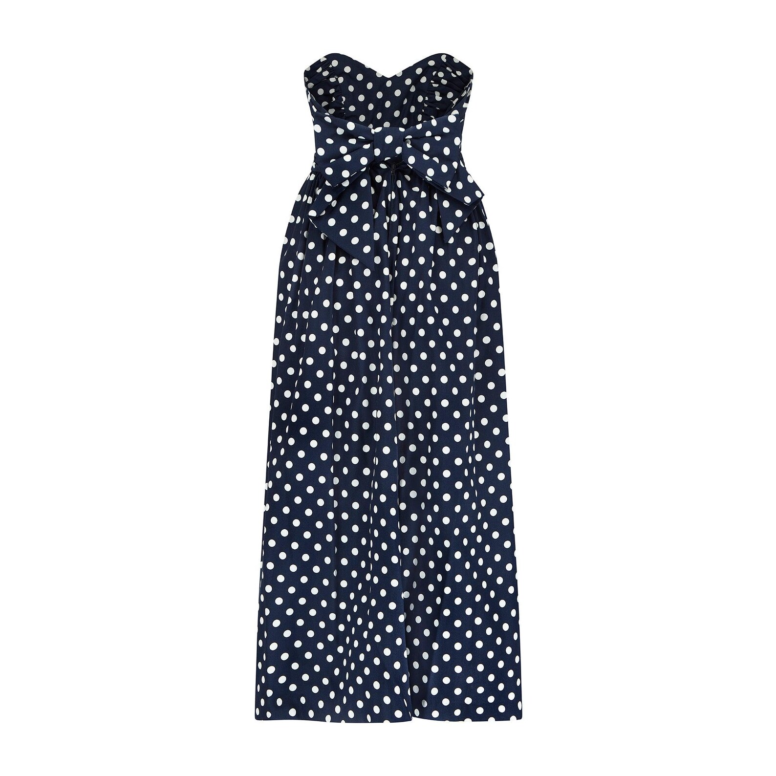 1990s Laura Ashley Navy Polka Dot Strapless Dress - Etsy