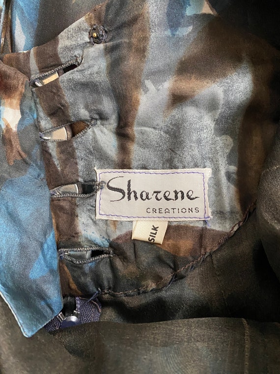 1960s Sharene Creations Drop Back Silk Dress - Gem