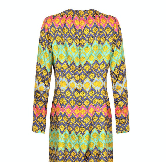 1960s Lachasse Bee Pattern Silk Dress - Gem