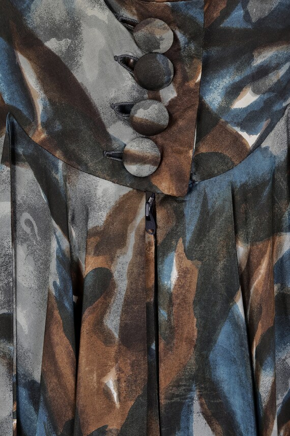 1960s Sharene Creations Drop Back Silk Dress - Gem