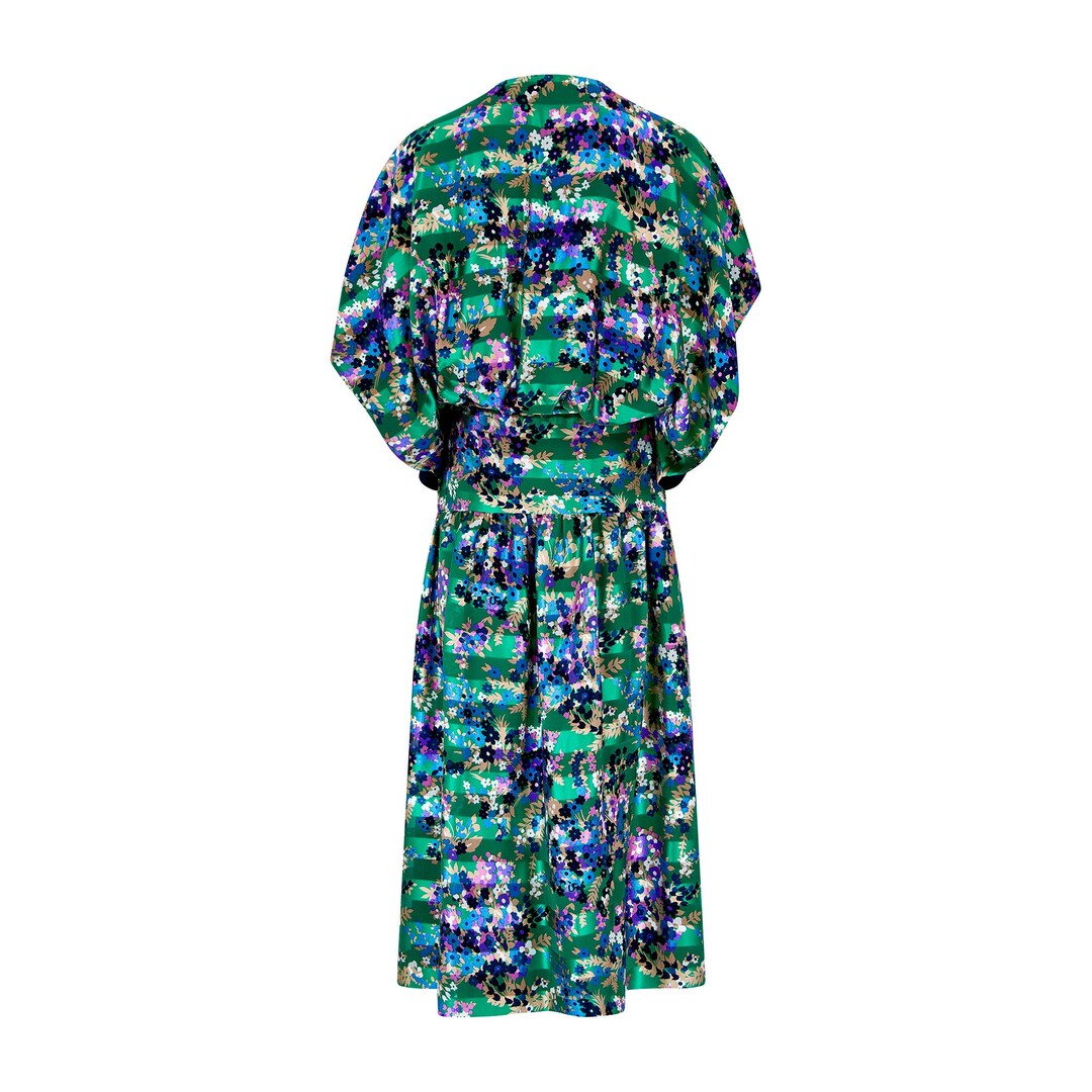 1970s Tita Rossi Alta Moda Green Floral Silk Maxi Dress - Etsy