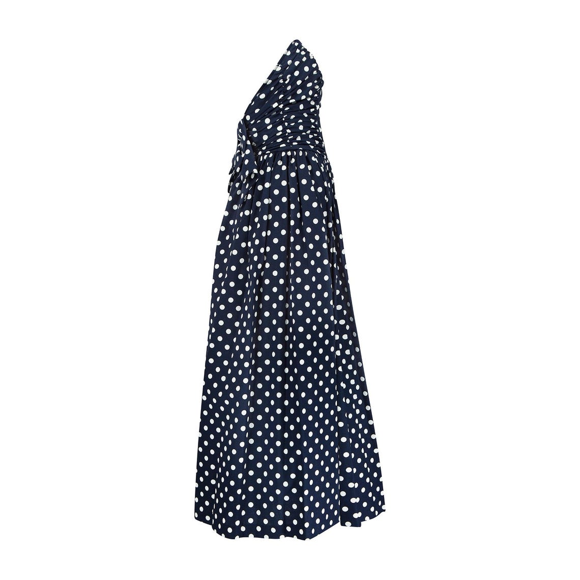 1990s Laura Ashley Navy Polka Dot Strapless Dress - Etsy