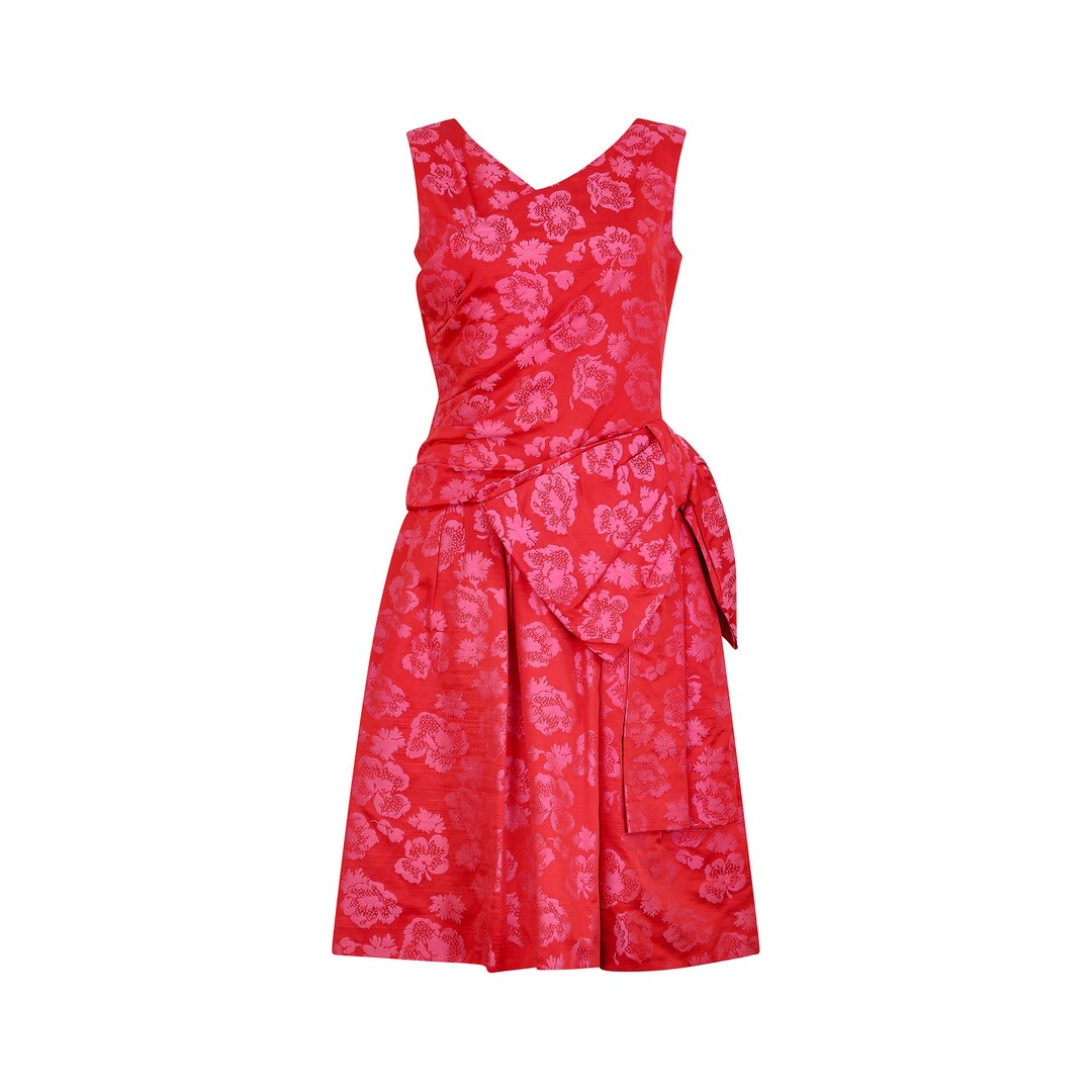 1950s Christian Dior Paris Pink Silk Damask Dress - Etsy